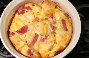 Breakfast Bake with Ham, Eggs, & Cheese | The Three Bite Rule