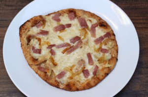 Ham & Cheddar Pizza with Mustard Drizzle | The Three Bite Rule