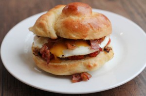 Brioche Breakfast Sandwich with Roasted Tomatoes | The Three Bite Rule